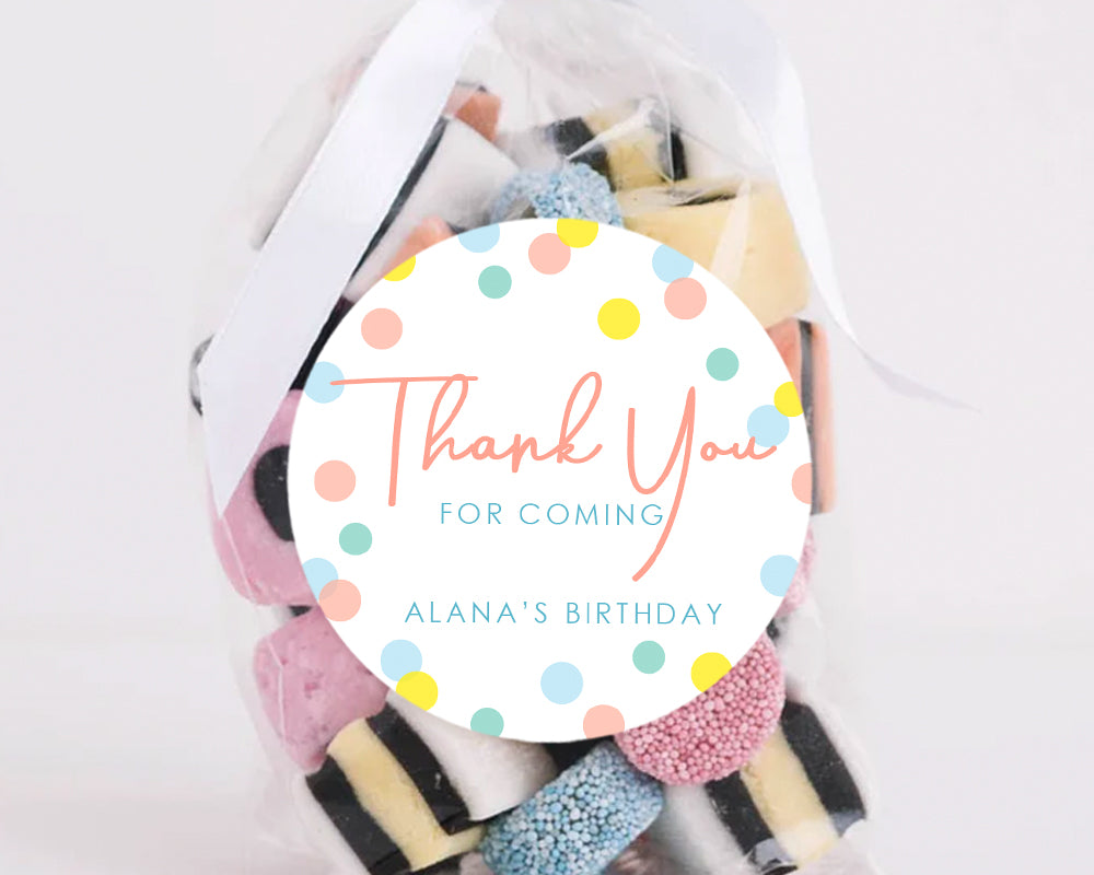 Confetti Style Birthday Sticker, Party Favour Stickers – Pantry Envy