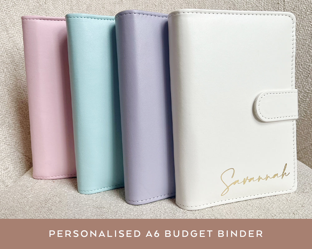 Personalised A6 Budget Planner Binder with 6 Zipper Inserts – Pantry Envy