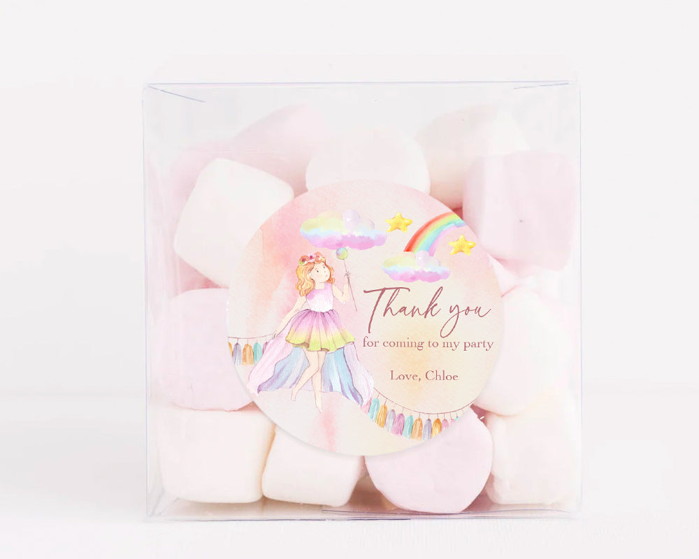 Watercolour Fairy Tale Style Birthday Party Stickers, Girls' Party Sti ...