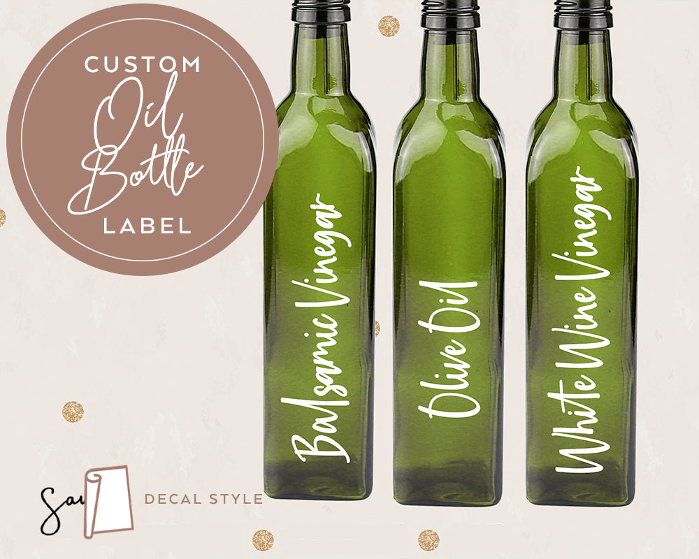 Personalised Oil and Vinegar Bottle Stickers - Pantry Envy
