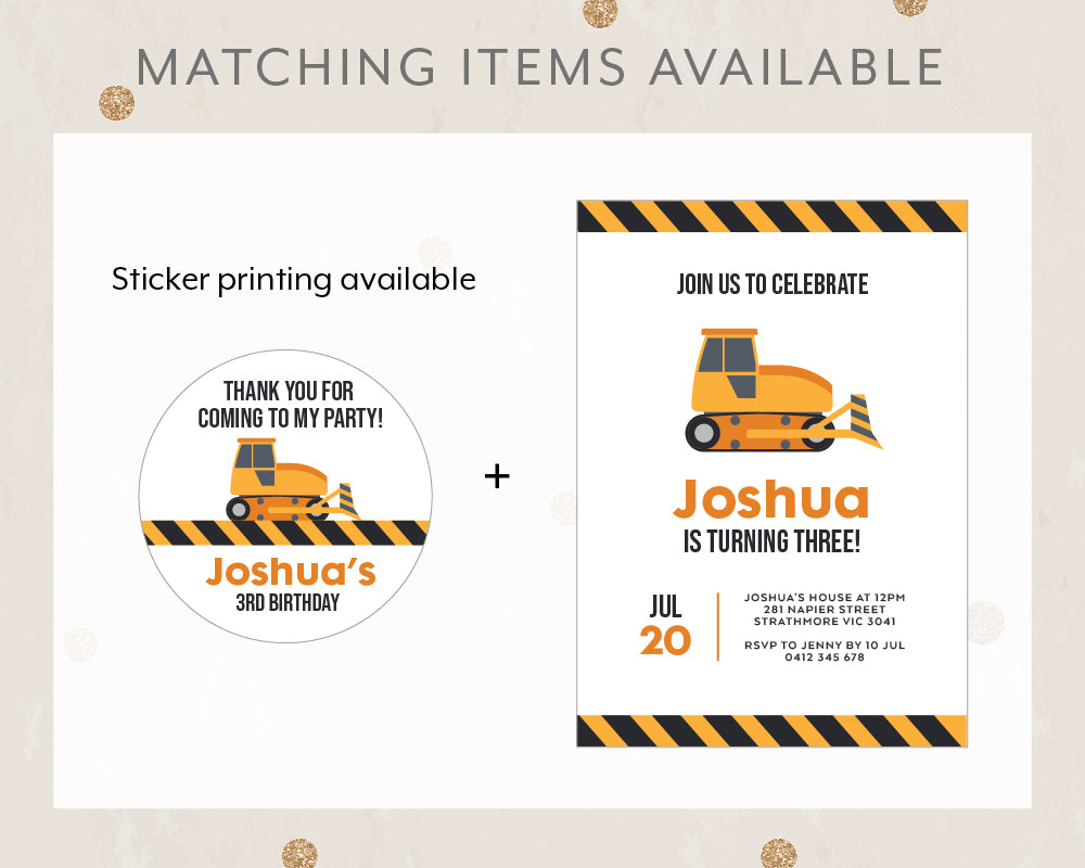 Construction Invitation Template Construction Truck Theme Birthday