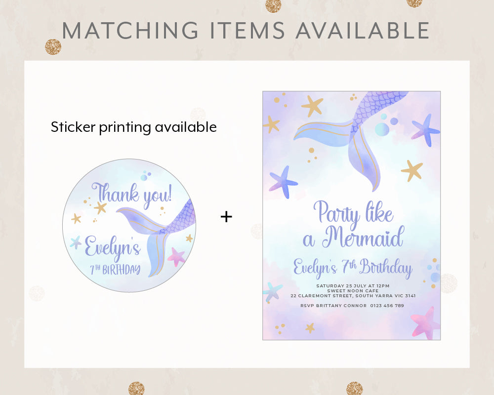 Mermaid Printable Invitations Mermaid Birthday Party Invitation