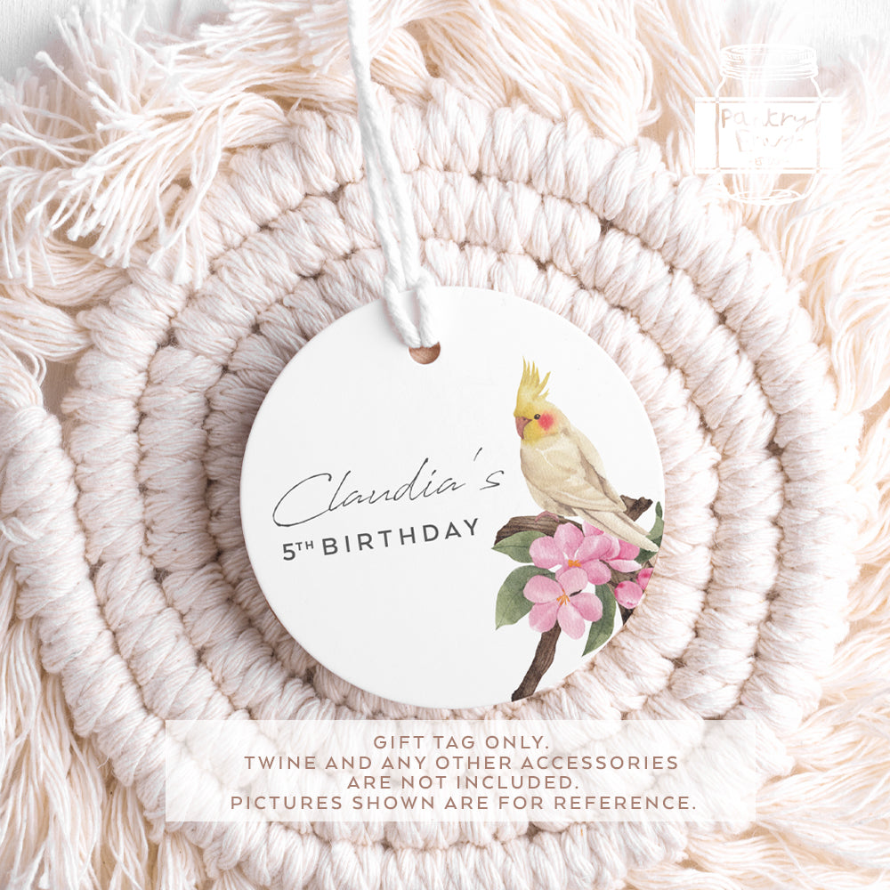 Cockatiel Style Birthday Party Tags Cockatiel Party Favour Gift Tags ...